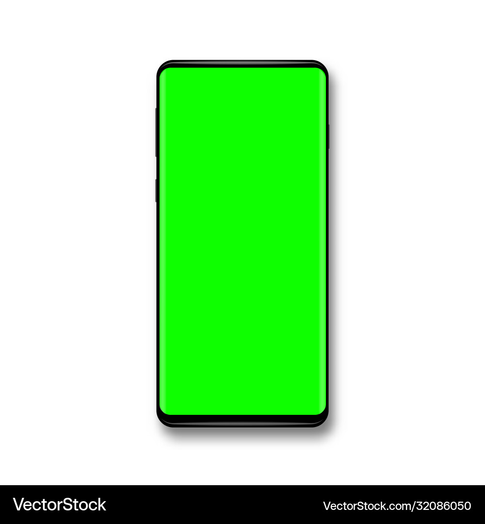 Phone with green screen chroma key background Vector Image
