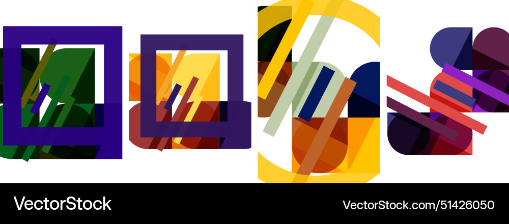 Square and round shape geometric poster set Vector Image