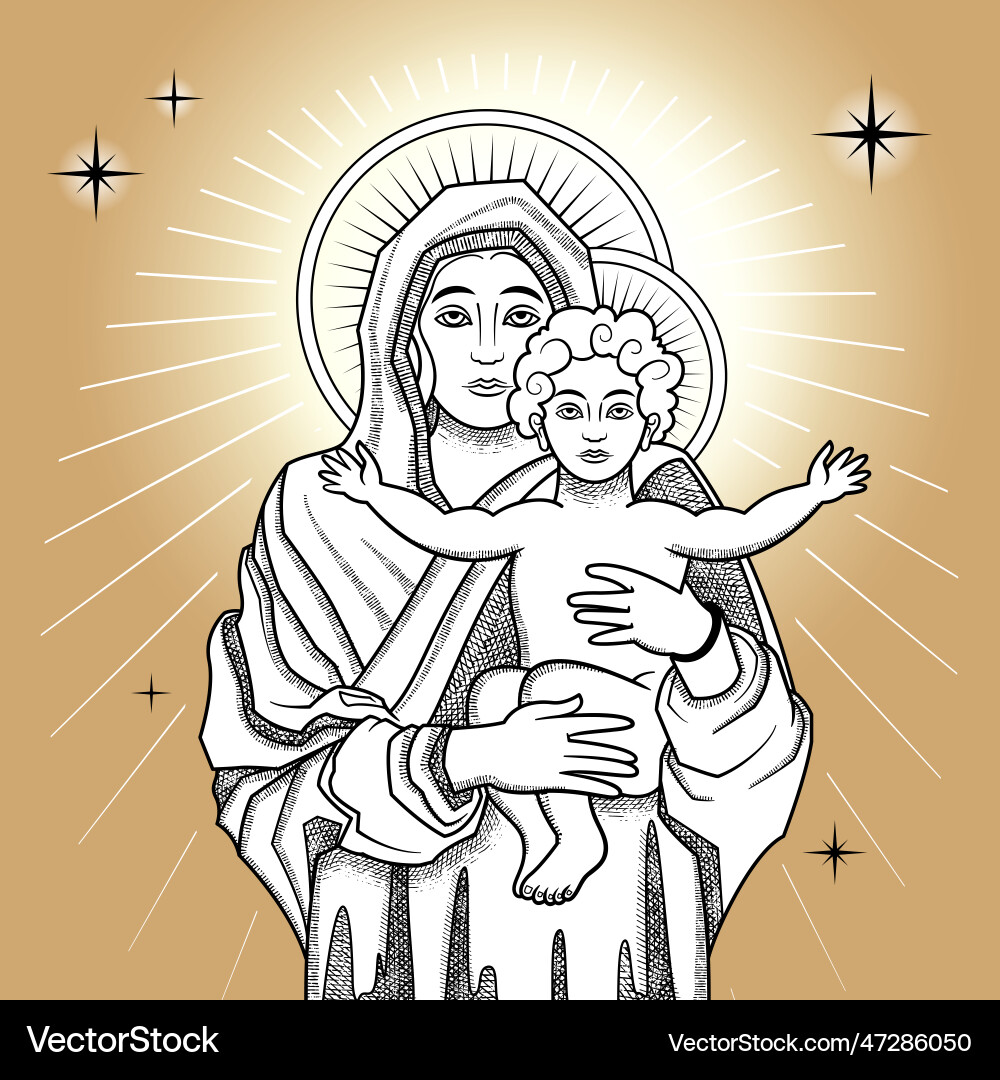 Virgin Mary Outline Vector Images (over 330)