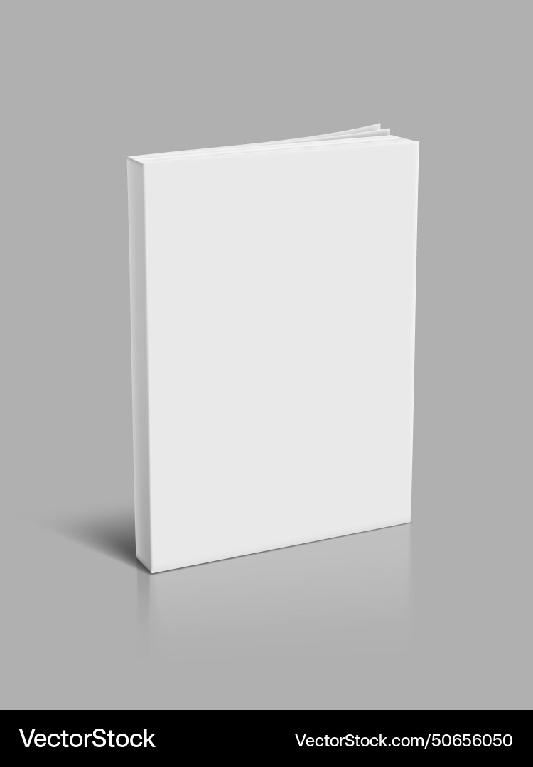 White soft cover book mockup on glossy table Vector Image