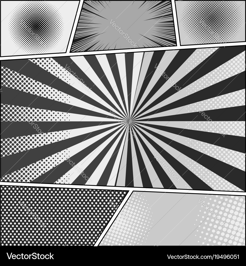 Comic monochrome background Royalty Free Vector Image