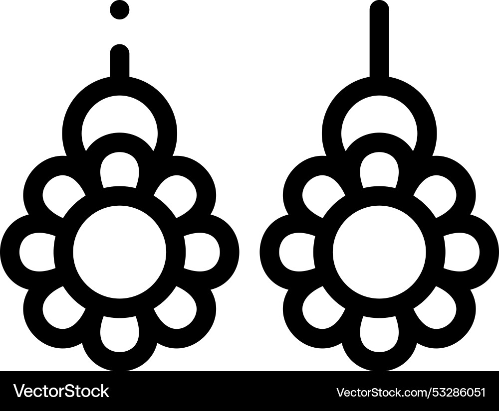 Earrings icon thin linear style design isolated Vector Image