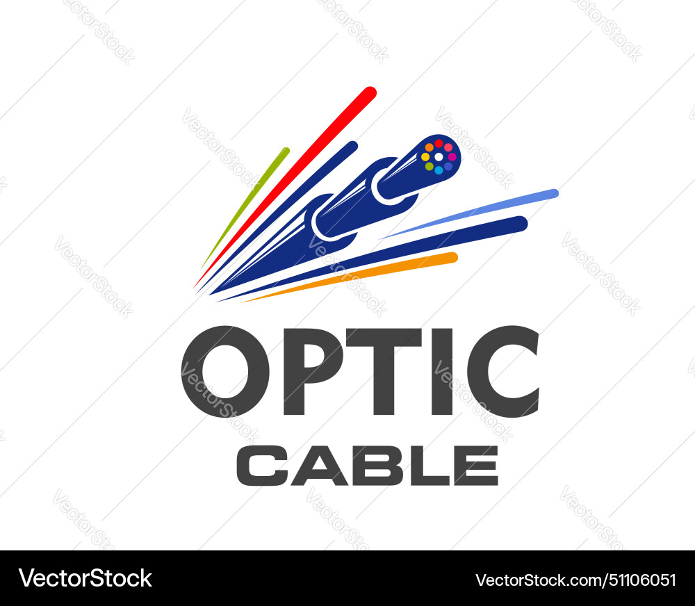 Fiber optic cable icon isolated emblem Royalty Free Vector