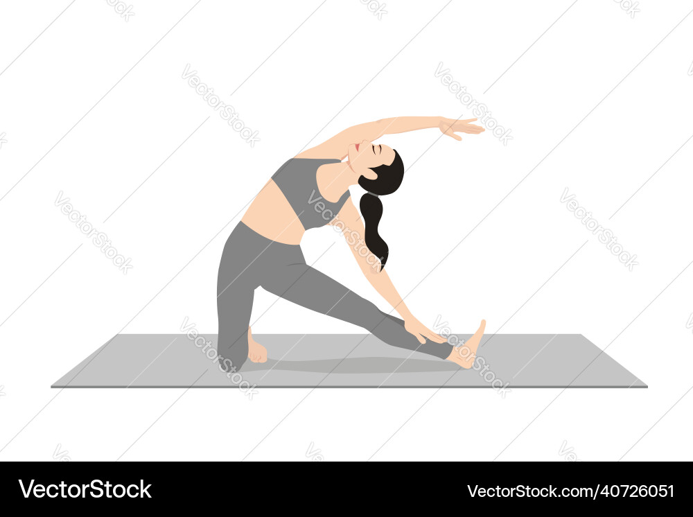 Gate pose parighasana Royalty Free Vector Image