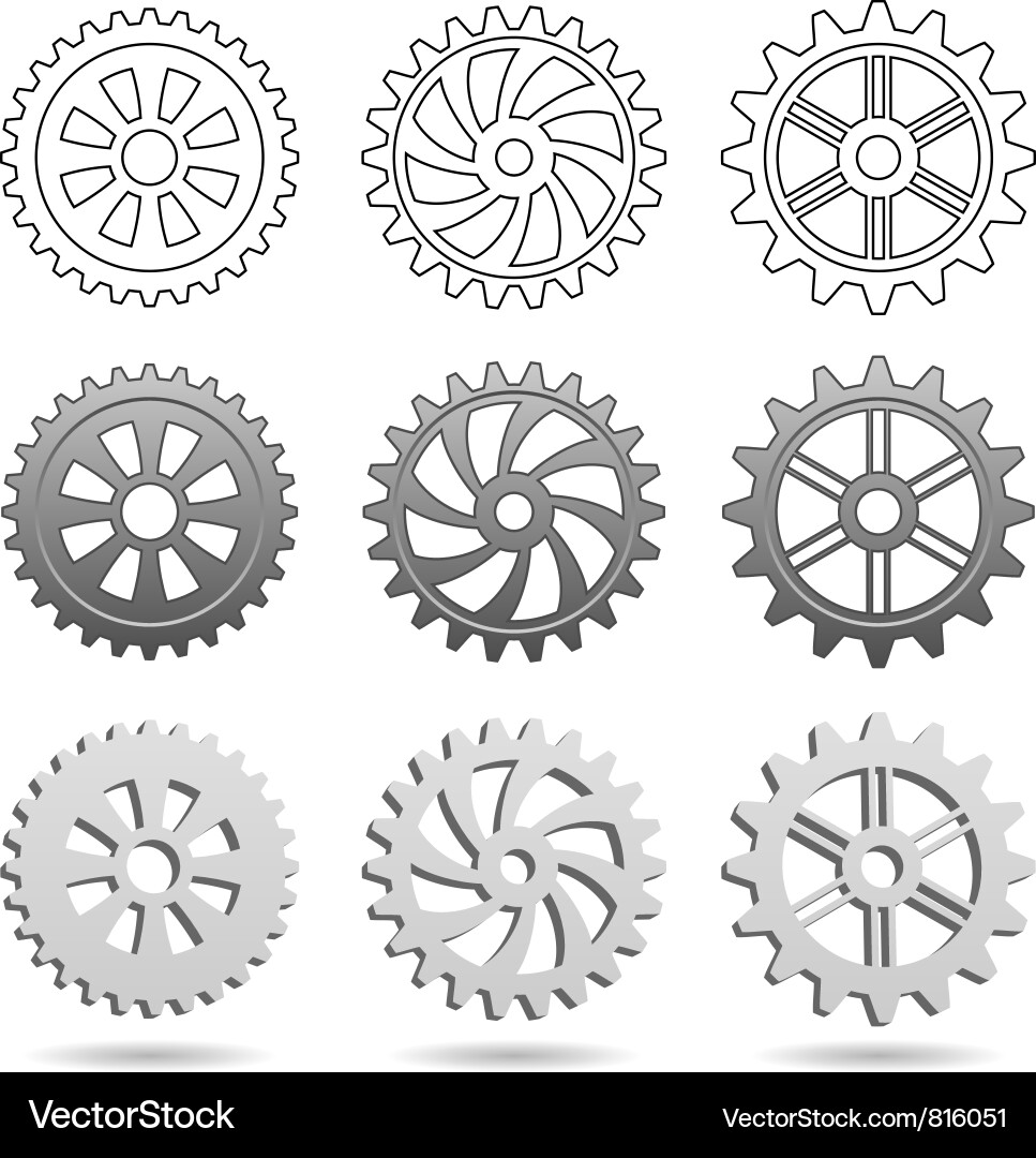 Gear wheels Royalty Free Vector Image - VectorStock