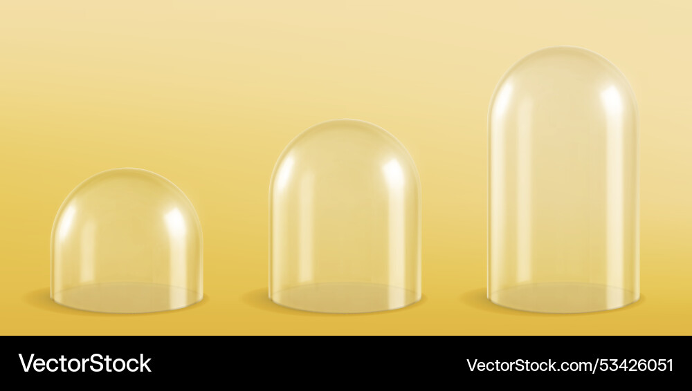 Glass dome isolated glossy bell sphere Royalty Free Vector