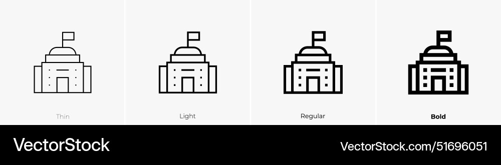 Government icon thin light regular and bold style Vector Image