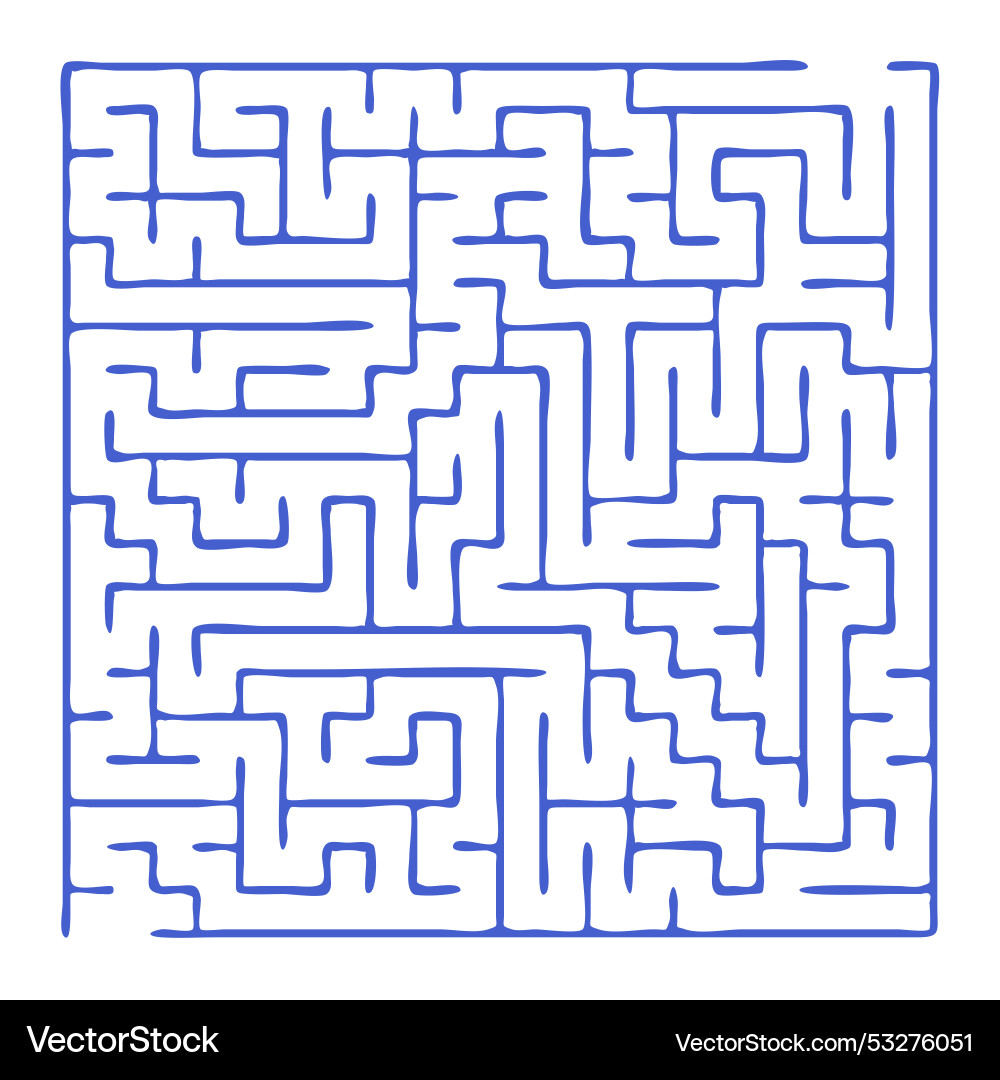 Maze shape design element there is one entrance Vector Image