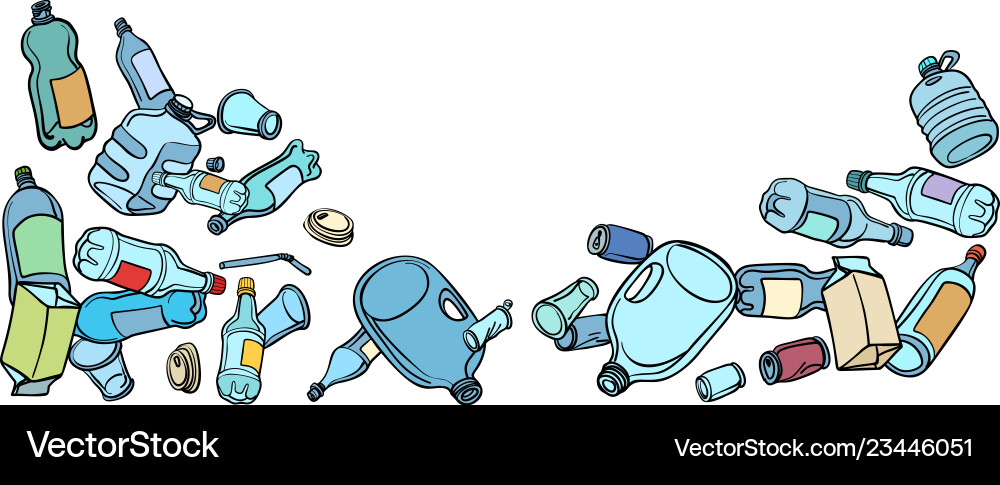 Plastic waste ecology and recycling Royalty Free Vector