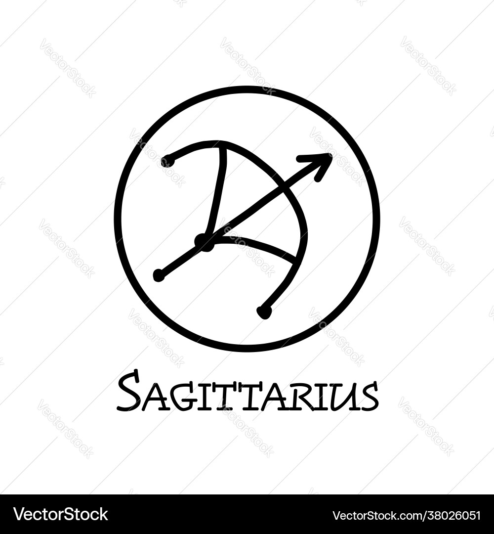 Sagittarius Zeichen Astrologie Symbol Lizenzfreier Vektor