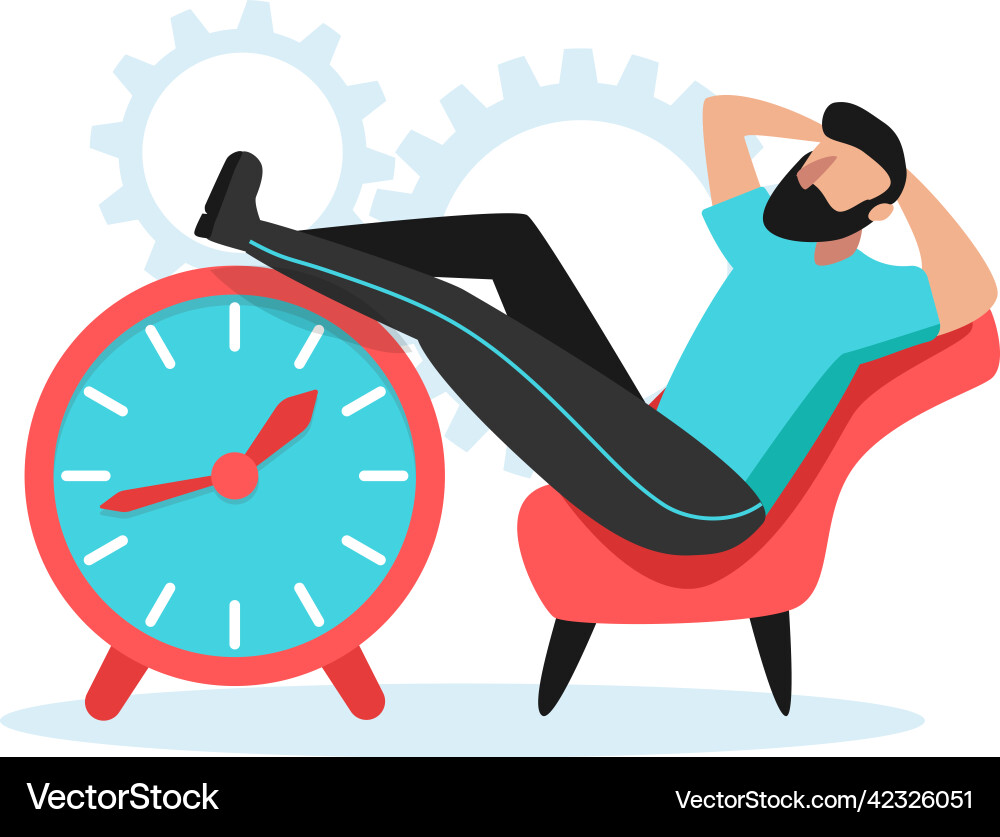 Time management gears composition Royalty Free Vector Image