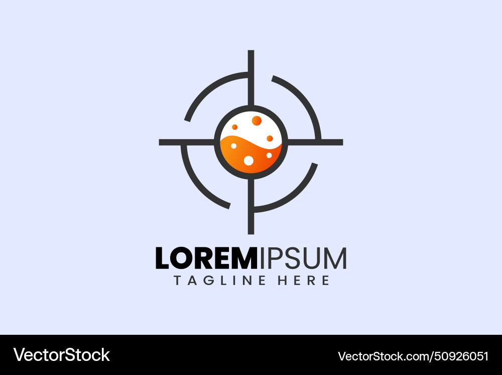 Unique shoot target goal with orange liquid logo Vector Image
