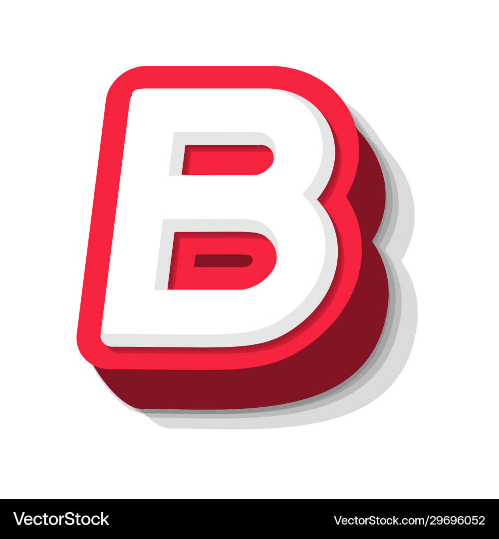 3d bold funny letter b heavy type for modern Vector Image