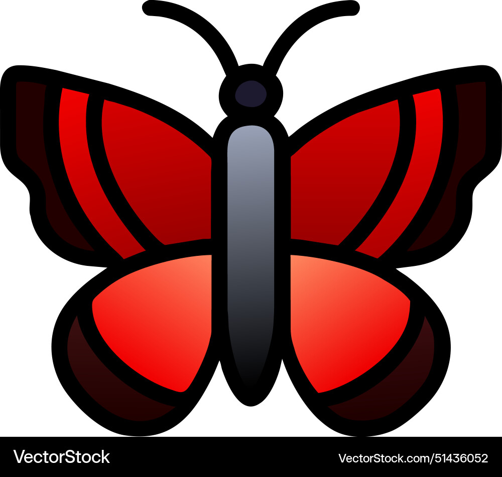 Admiral butterfly red icon Royalty Free Vector Image