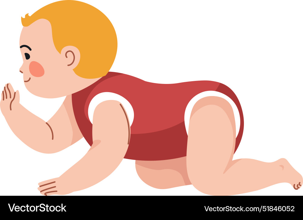 Baby crawling on floor Royalty Free Vector Image