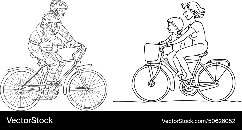 Continuous one line drawing happy parents with her