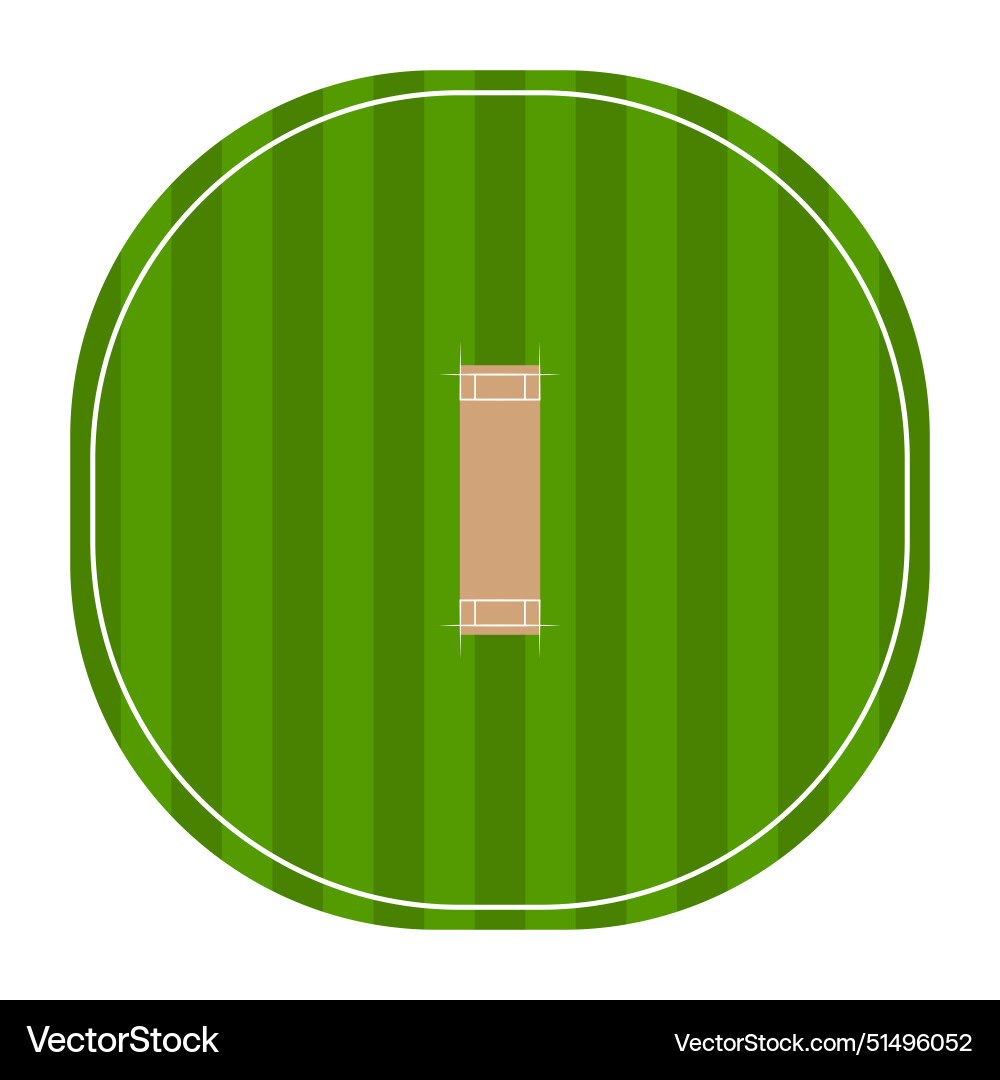 Cricket ground icon pitch grass Royalty Free Vector Image