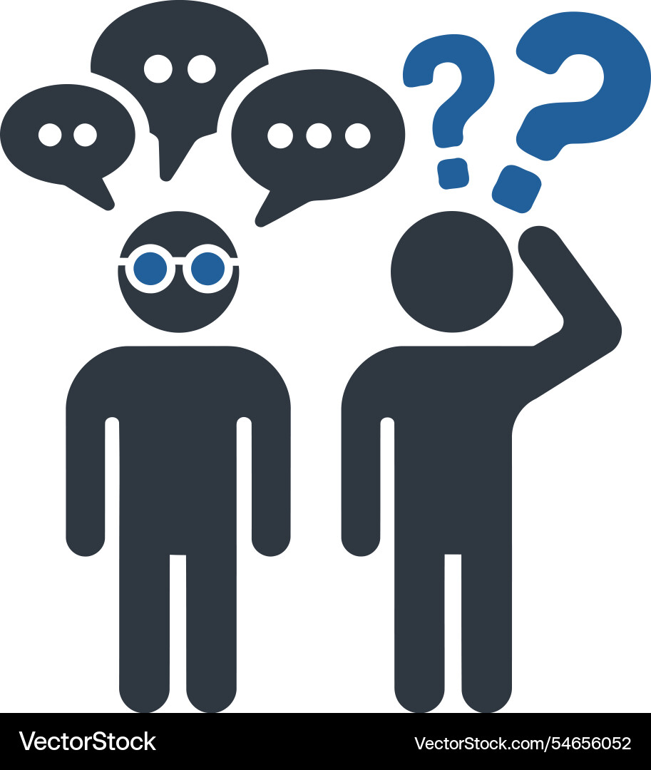 Discussion and confusion icon Royalty Free Vector Image