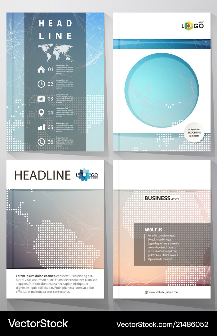 Editable layout of four Royalty Free Vector Image