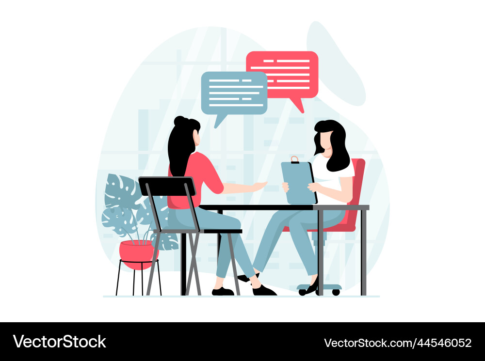 Employee hiring process concept with people scene Vector Image