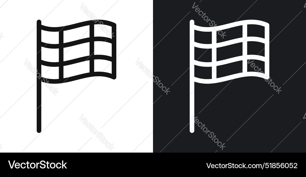 Flag checkered icon set in black and white Vector Image