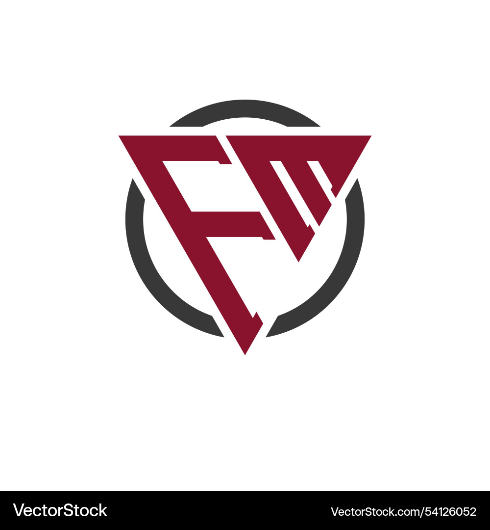 Letter fm monogram logo in bold triangle design Vector Image