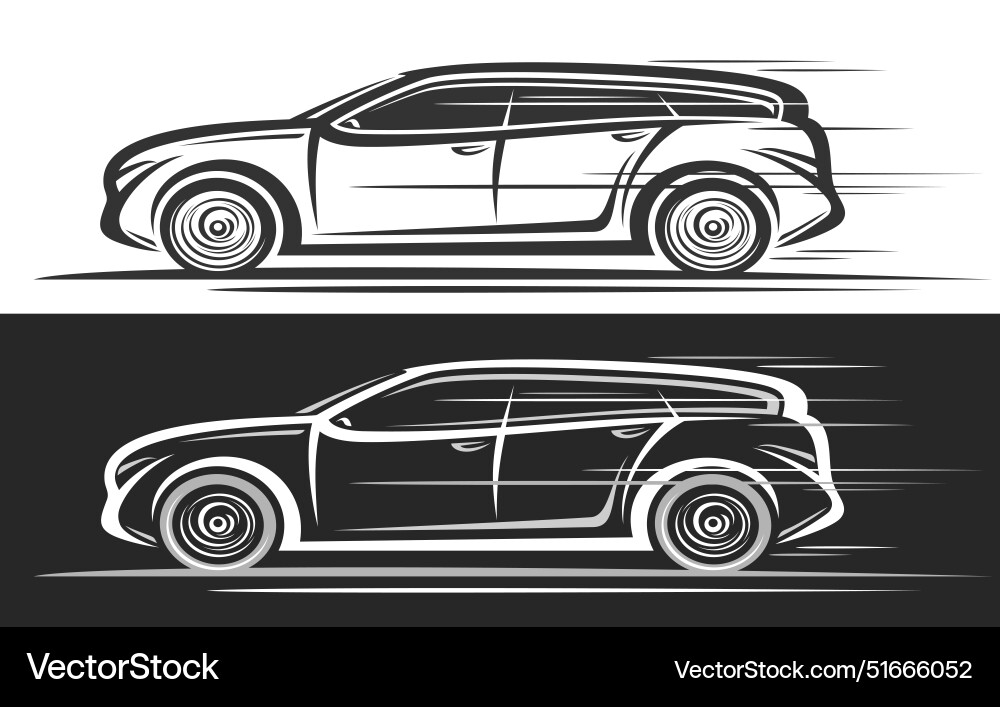 Logo for station wagon car Royalty Free Vector Image