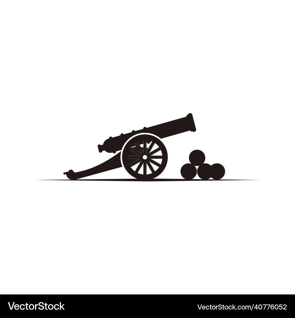 Minimalist Cannon Logo Royalty Free Vector Image
