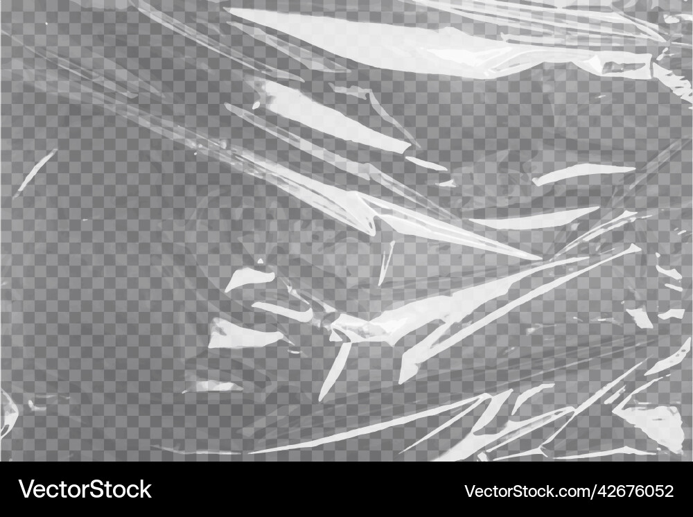 Realistic plastic wrap texture stretched cover Vector Image