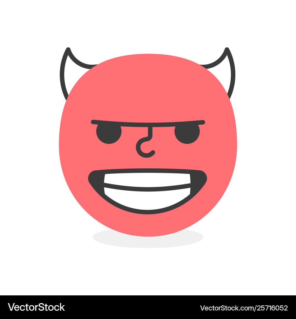 Trendy evil emoji smile eps10 Royalty Free Vector Image