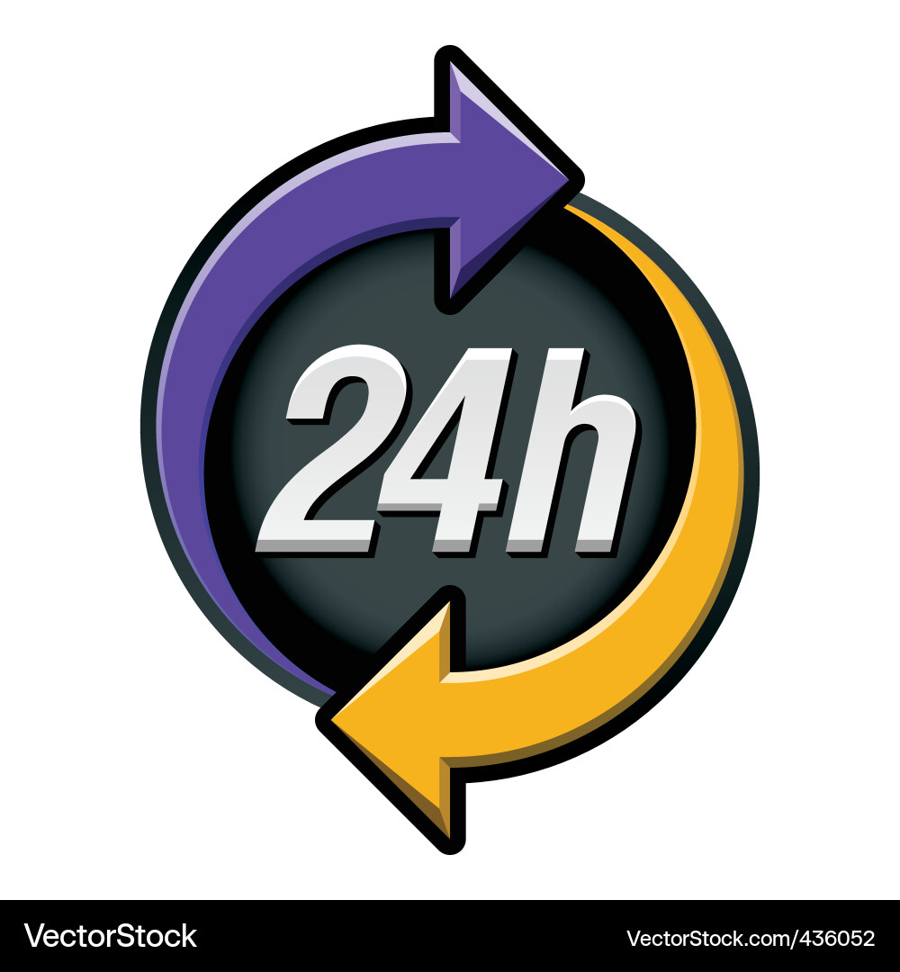 Twenty Four Hours Sign Royalty Free Vector Image