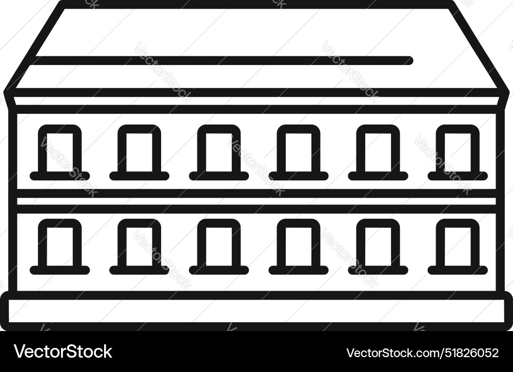 Two story building facade with windows drawing Vector Image