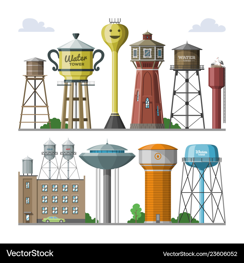 Water tower tank storage watery resource Vector Image