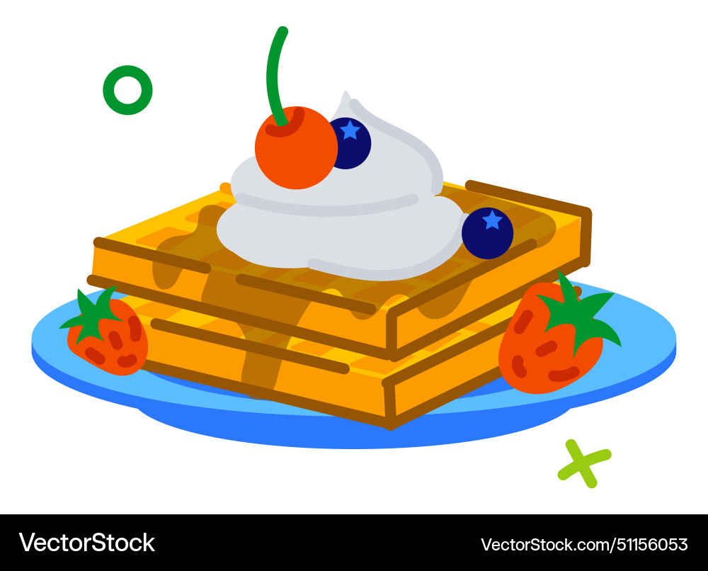 Belgian waffles Royalty Free Vector Image - VectorStock