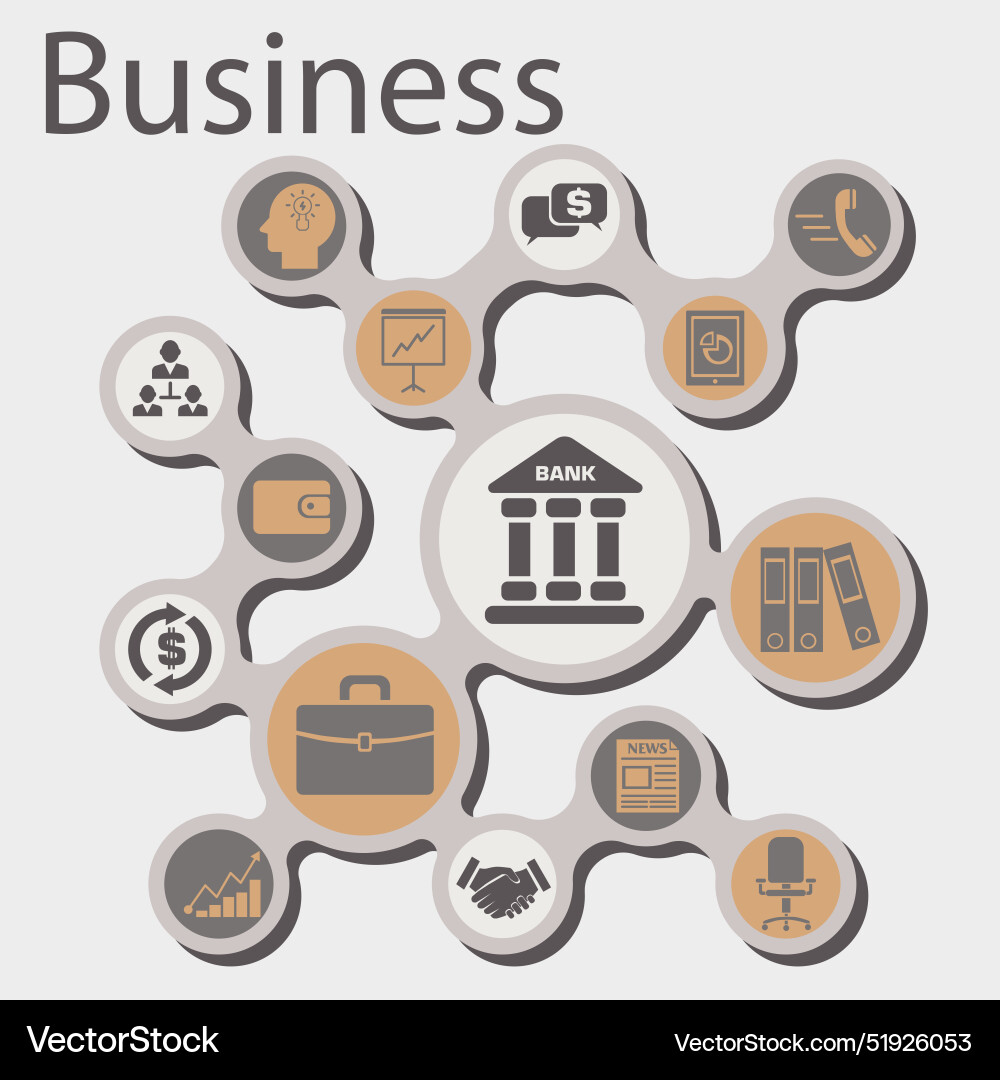 Business icons minimal design modern Royalty Free Vector