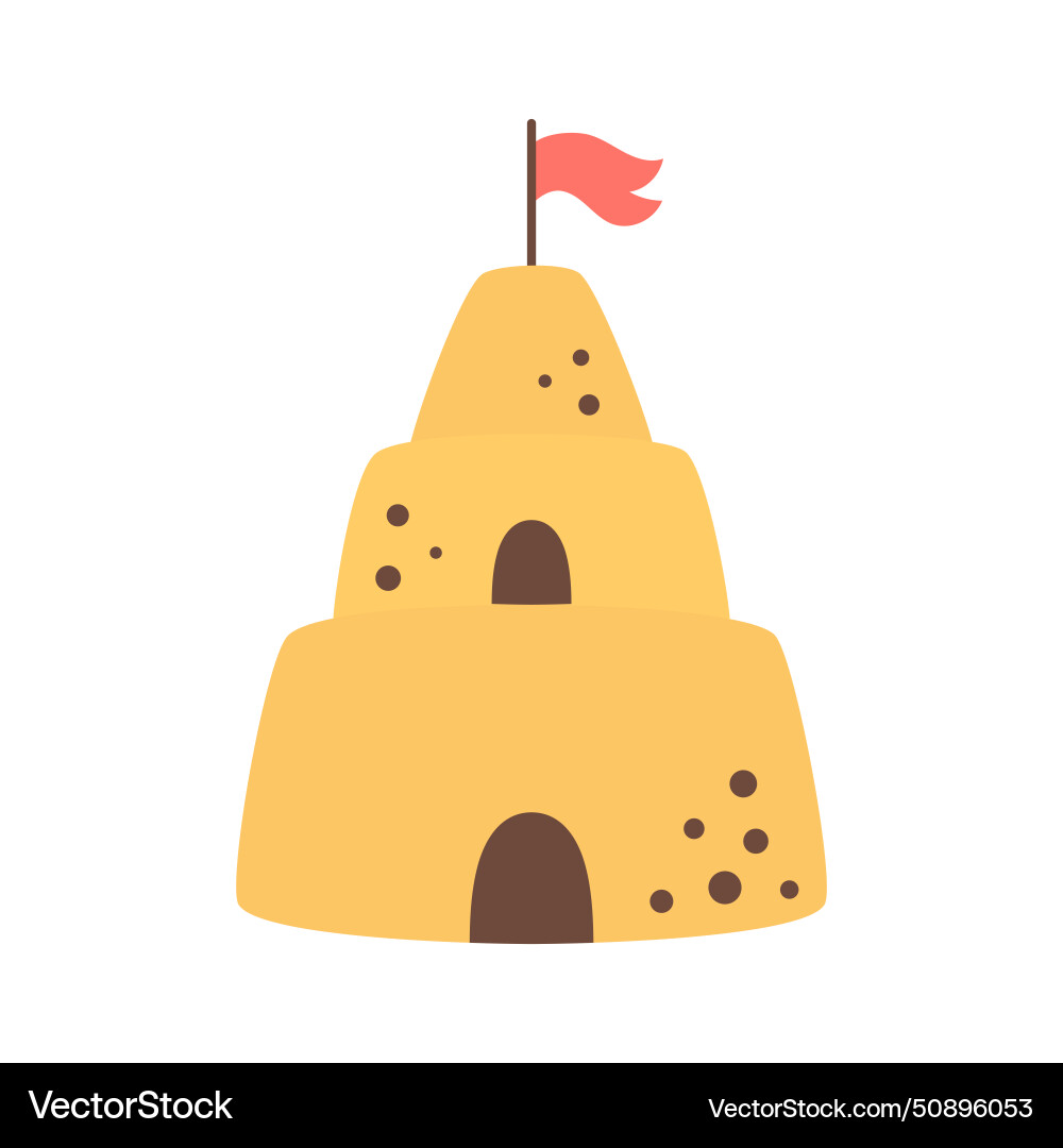 Cartoon sand castle Royalty Free Vector Image - VectorStock