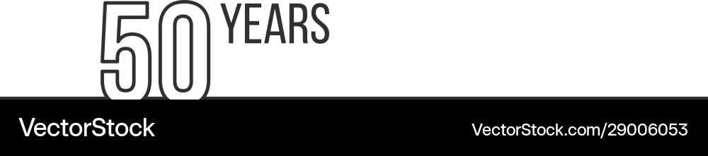 Fifty Years Celebration - Linear Outline Vector Image