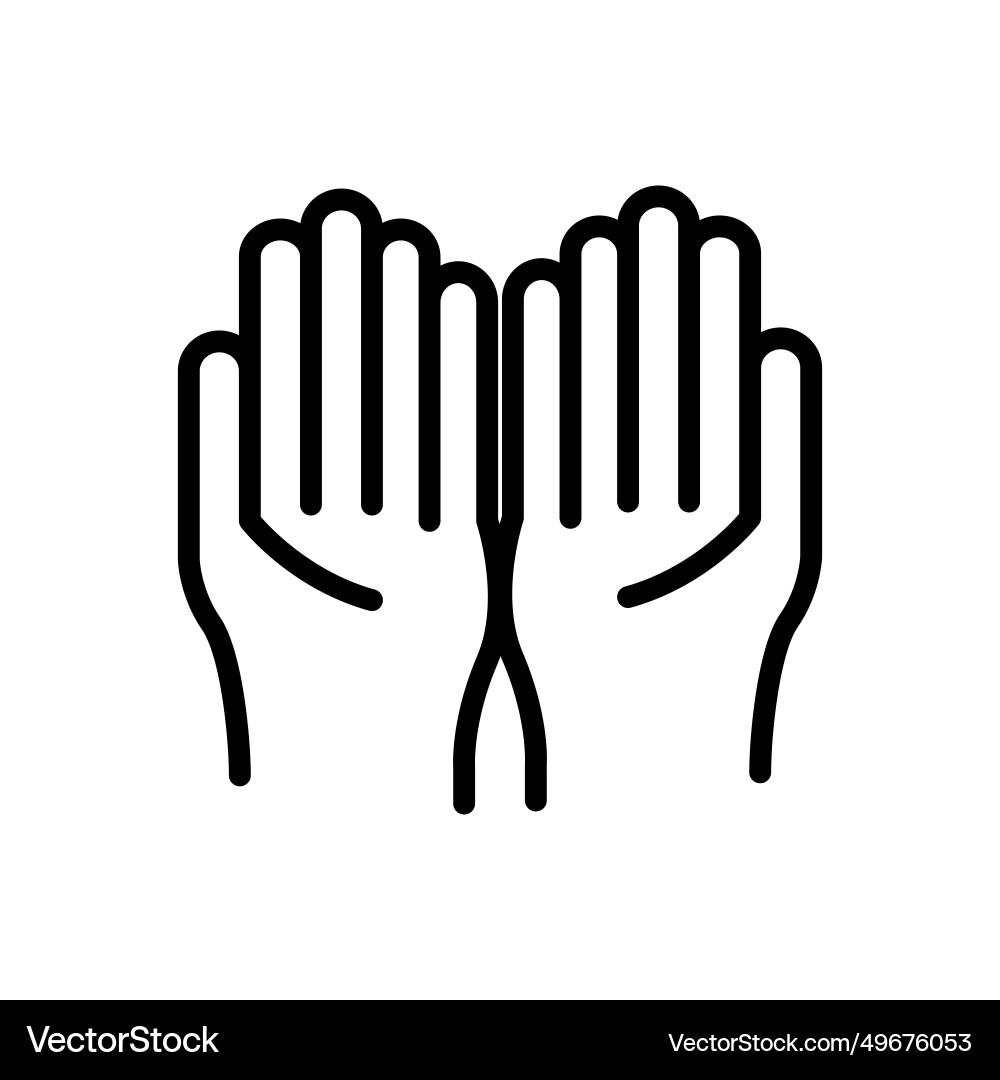 Hand prayer muslim line icon logo Royalty Free Vector Image