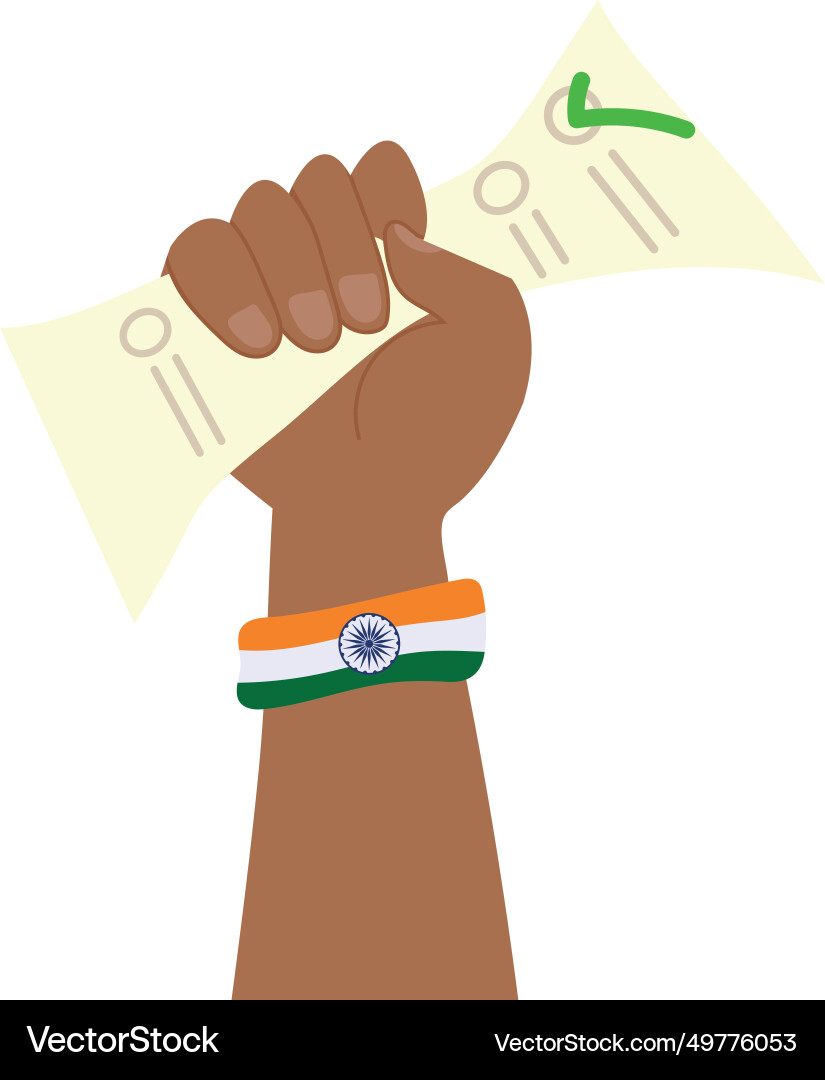 India general election male hand Royalty Free Vector Image