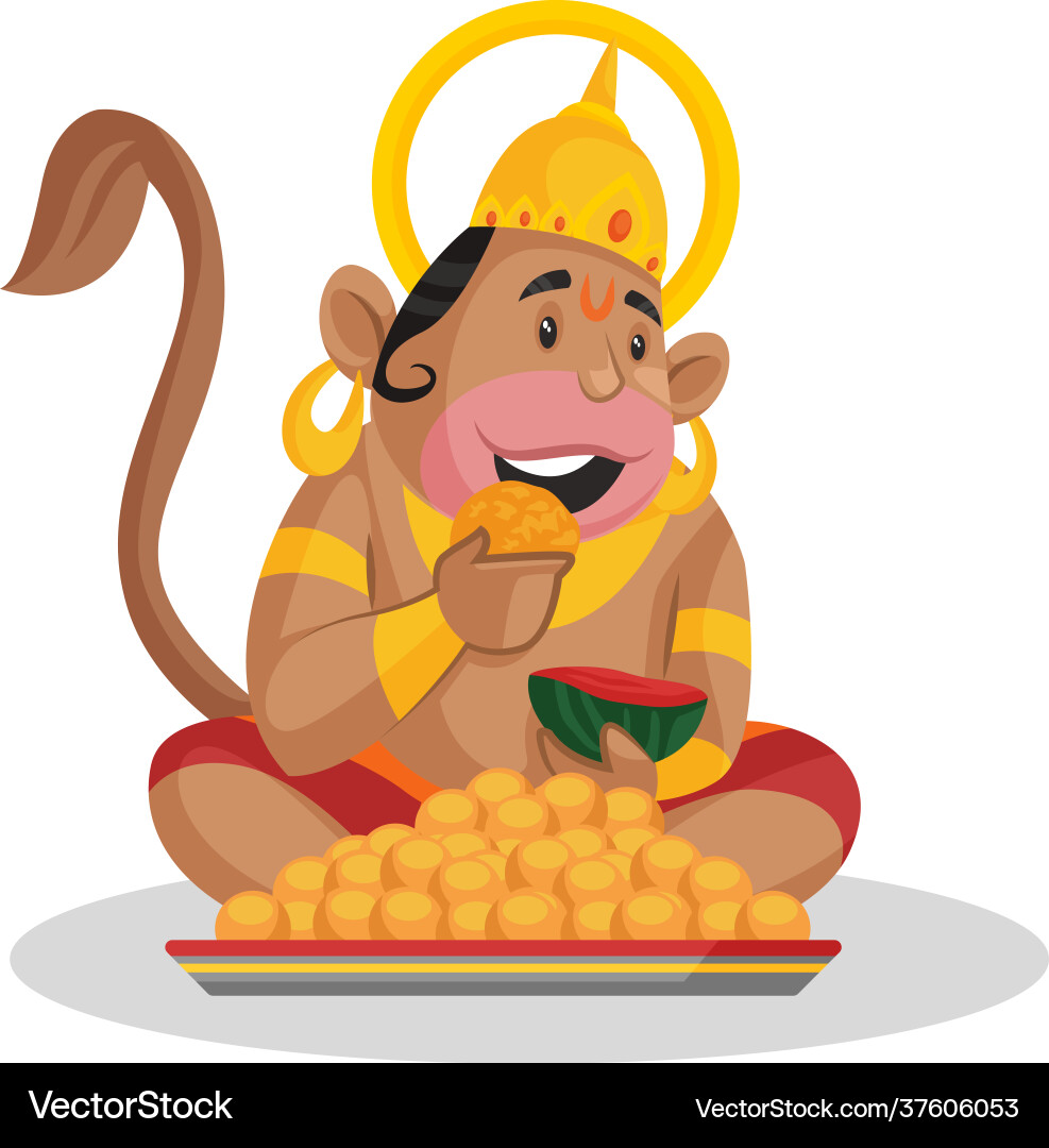 Lord hanuman cartoon character Royalty Free Vector Image