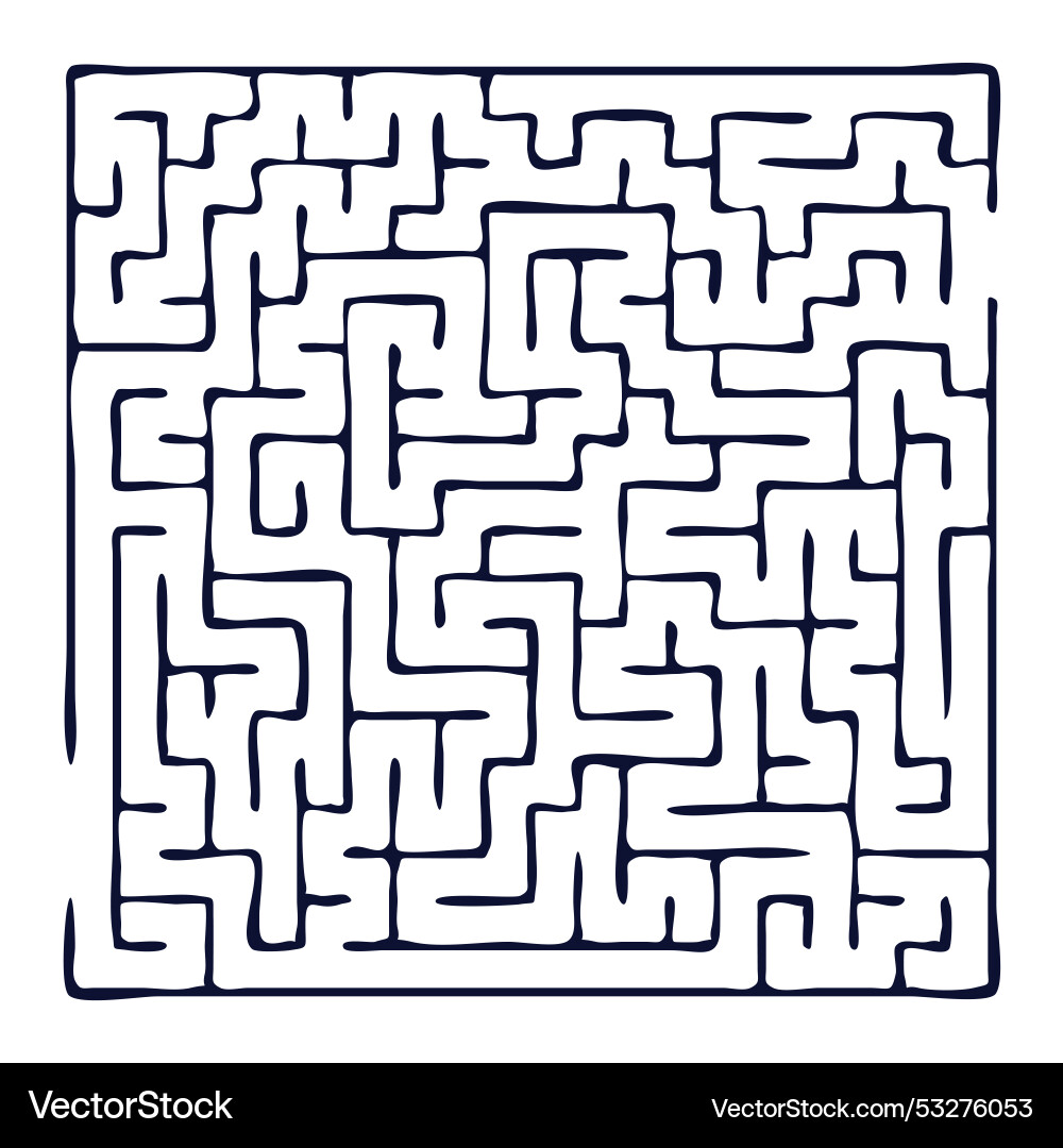 Maze shape design element there is one entrance Vector Image