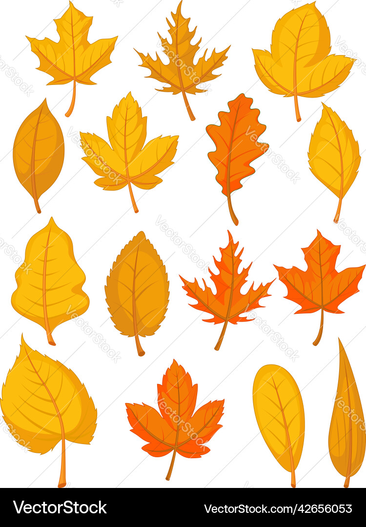Red autumn falling leaves fall foliage cartoon Vector Image