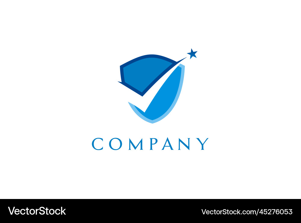 Shield check mark checklist star insurance logo Vector Image