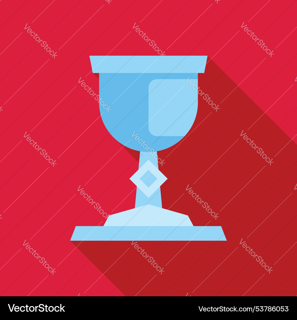 Silver chalice standing on red background Vector Image