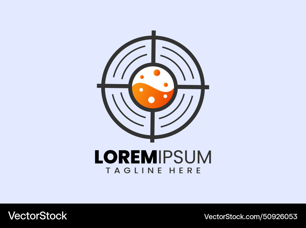 Unique shoot target goal with orange liquid logo Vector Image