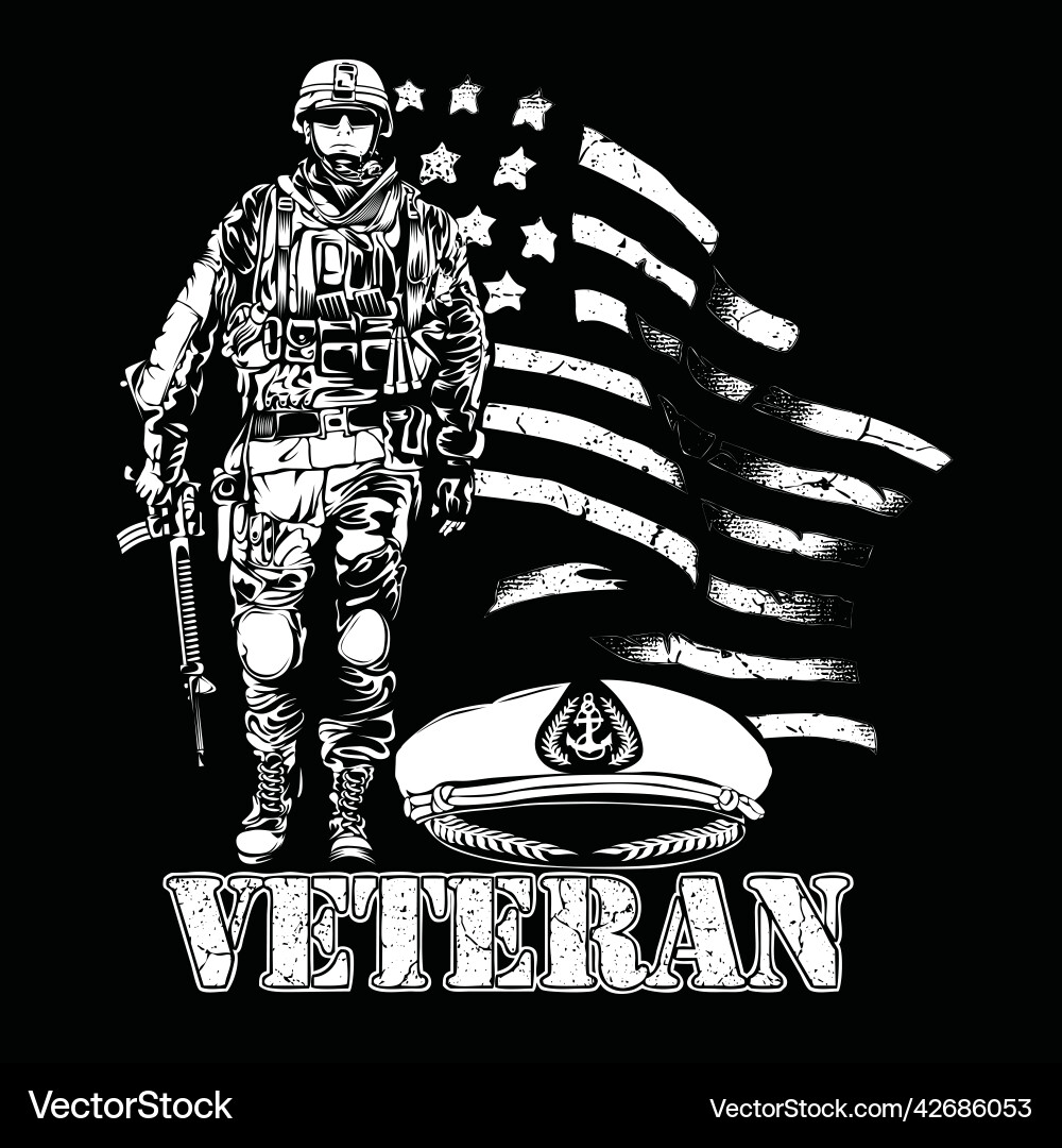 Veteran front Royalty Free Vector Image - VectorStock