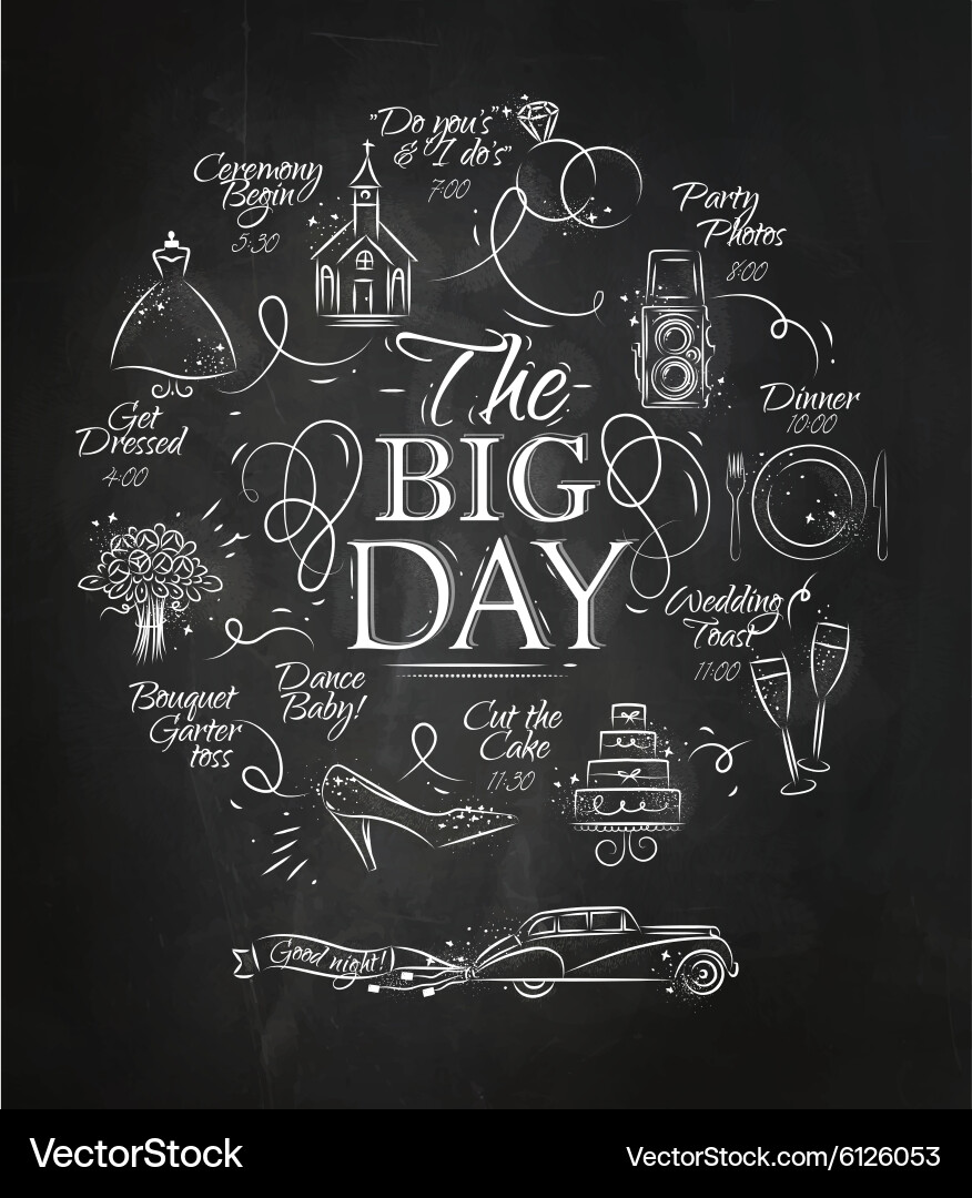 Wedding Timeline Sketch Royalty Free Vector Image