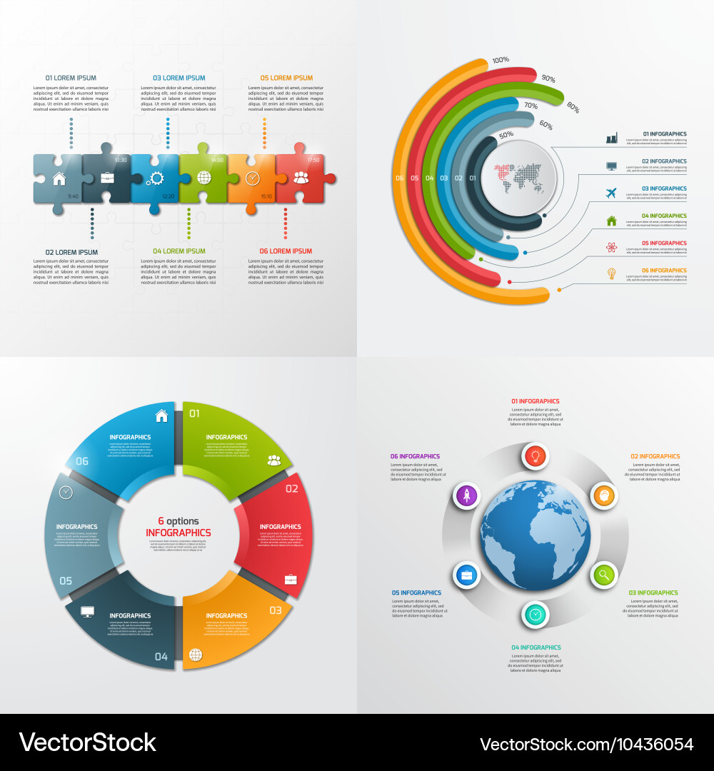 6 steps infographic templates business concept Vector Image