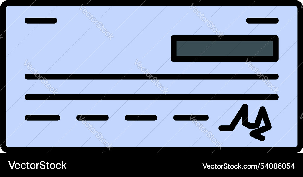 Bank check line filled icon design Royalty Free Vector Image