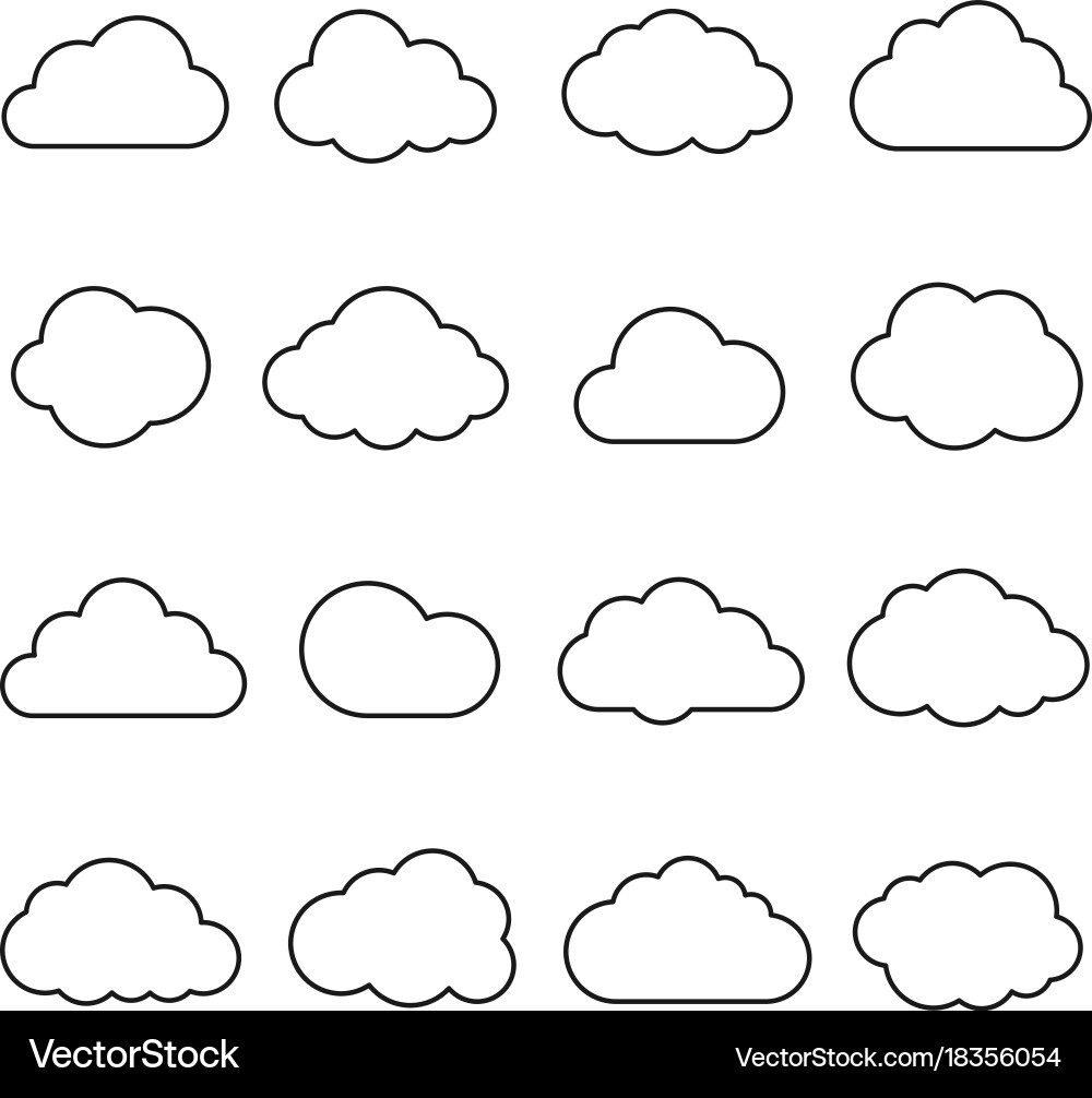 Clouds line art icon Royalty Free Vector Image
